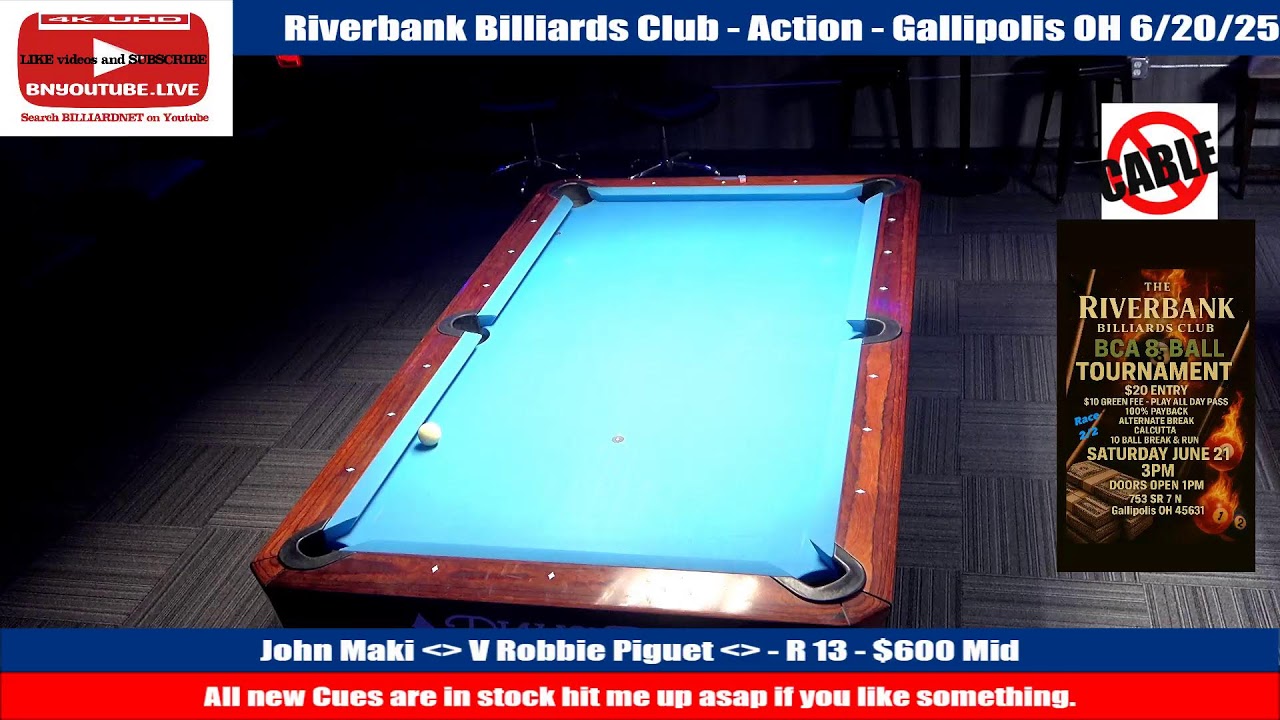 Riverbank Action - Phil Thurston V John Maki - 8 Ball - 5 games to 25 ...