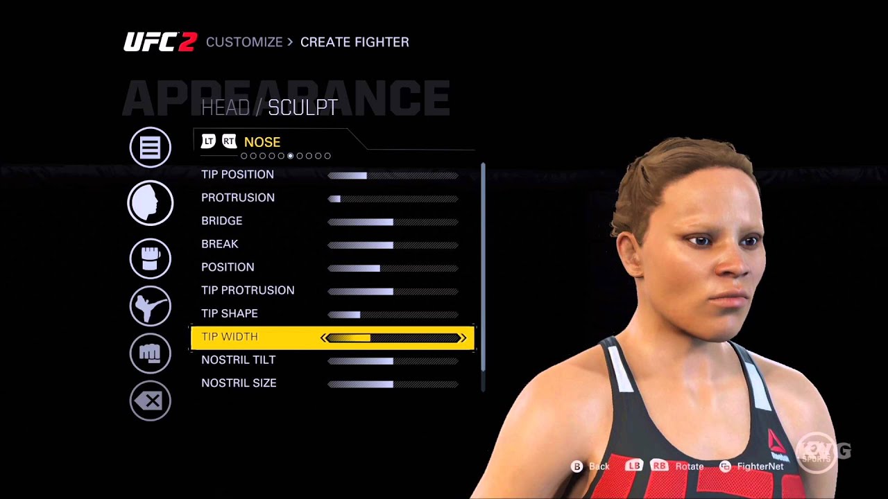 EA Sports UFC 2 - Create | Customize Female Fighter (XboxONE HD ...
