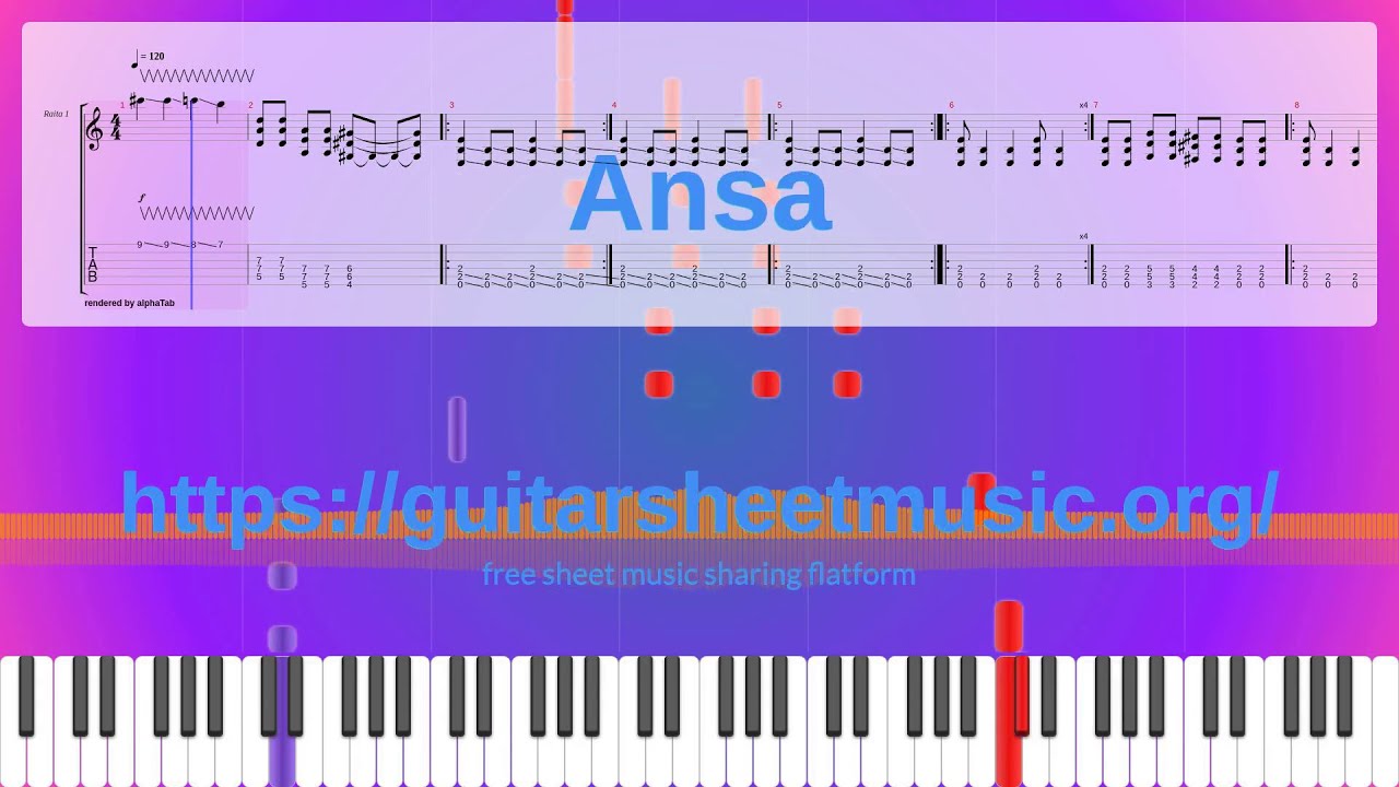 Ansa Sheet Music Free, Synthesia Piano - YouTube