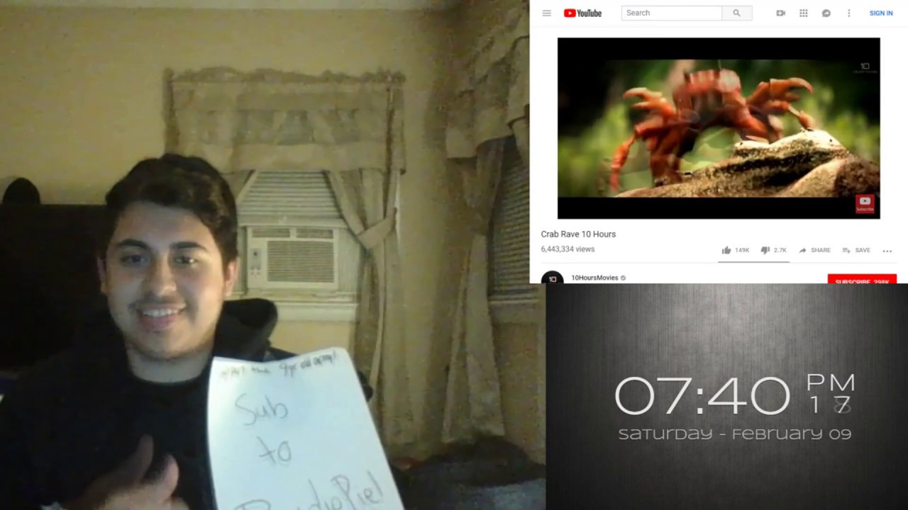 Watching Crab Rave For 10 Hours Straight To Help PewDiePie beat T ...