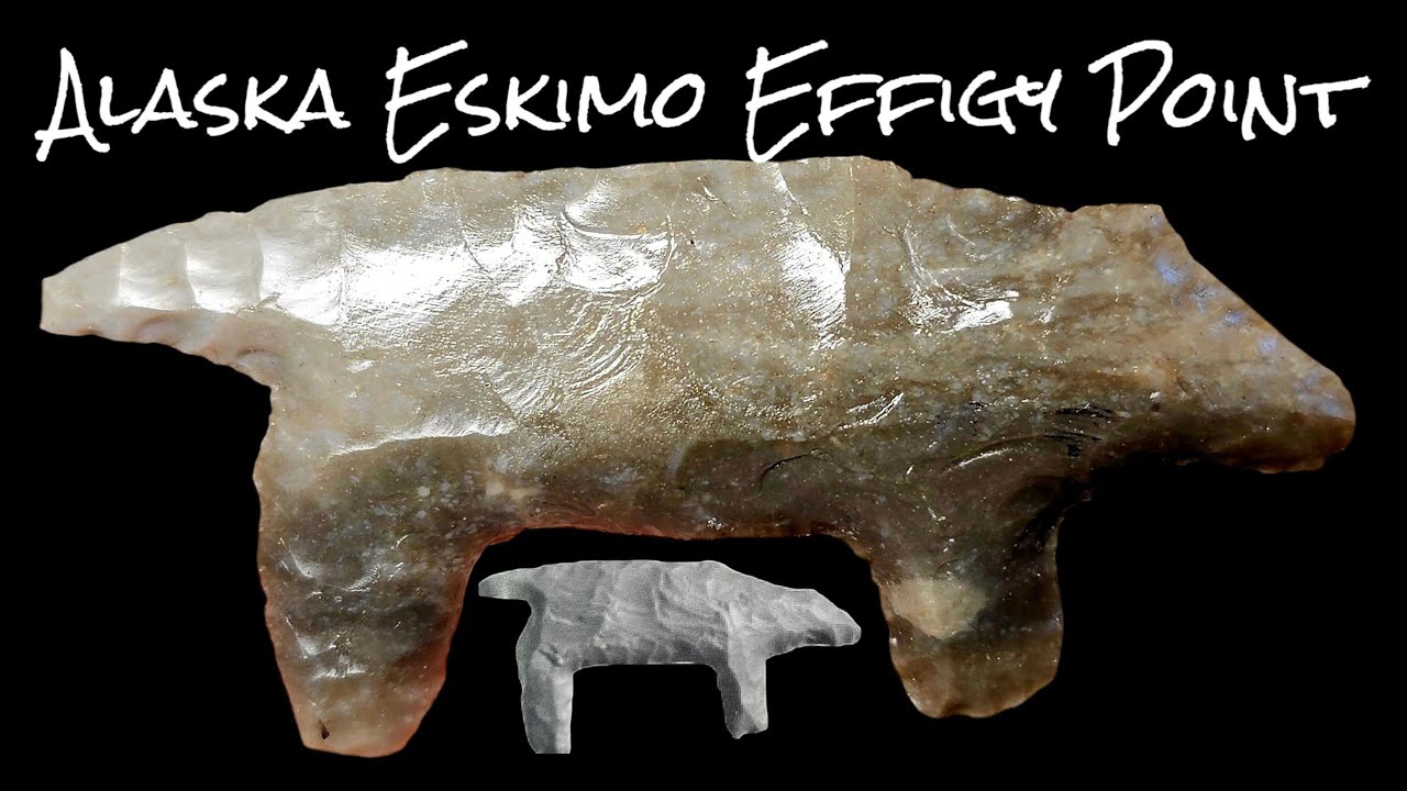 Flintknapping A Inuit Eskimo Bear Effigy Point - YouTube