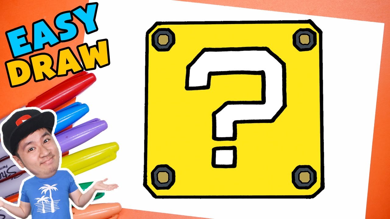 Super Mario Question Block || Easy draw and coloring Mario Question ...