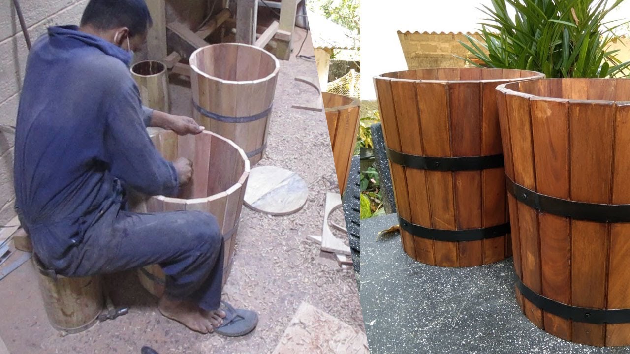 how to make wooden pots - YouTube