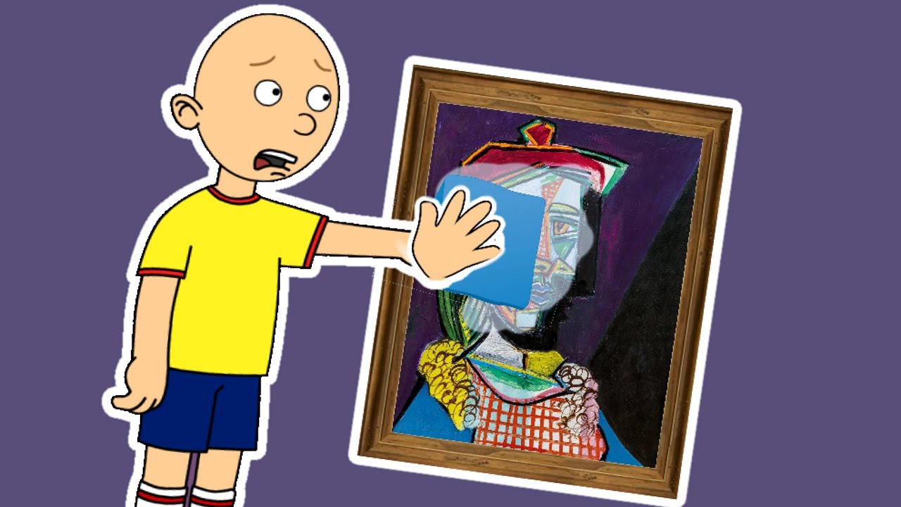 Caillou Damages $50,000,000 Painting & Gets Grounded! - YouTube