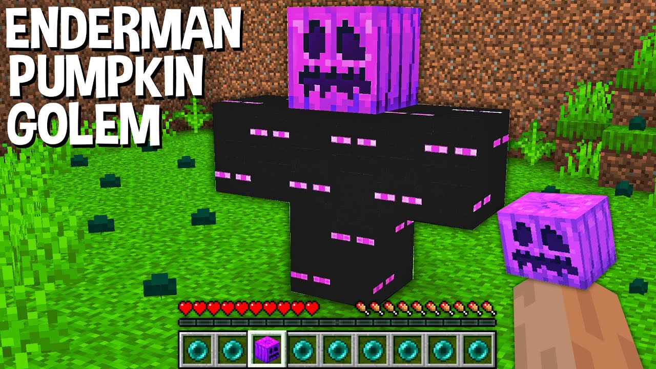 WHAT if SPAWN ENDERMAN GOLEM with SECRET PUMPKIN in Minecraft ??? SUPER ...