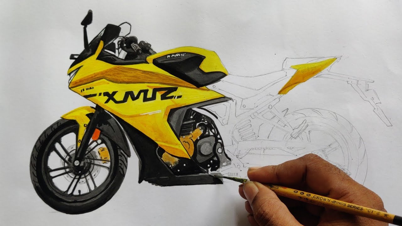 Karizma xmr Drawing with Acrylic Colour step by step - YouTube