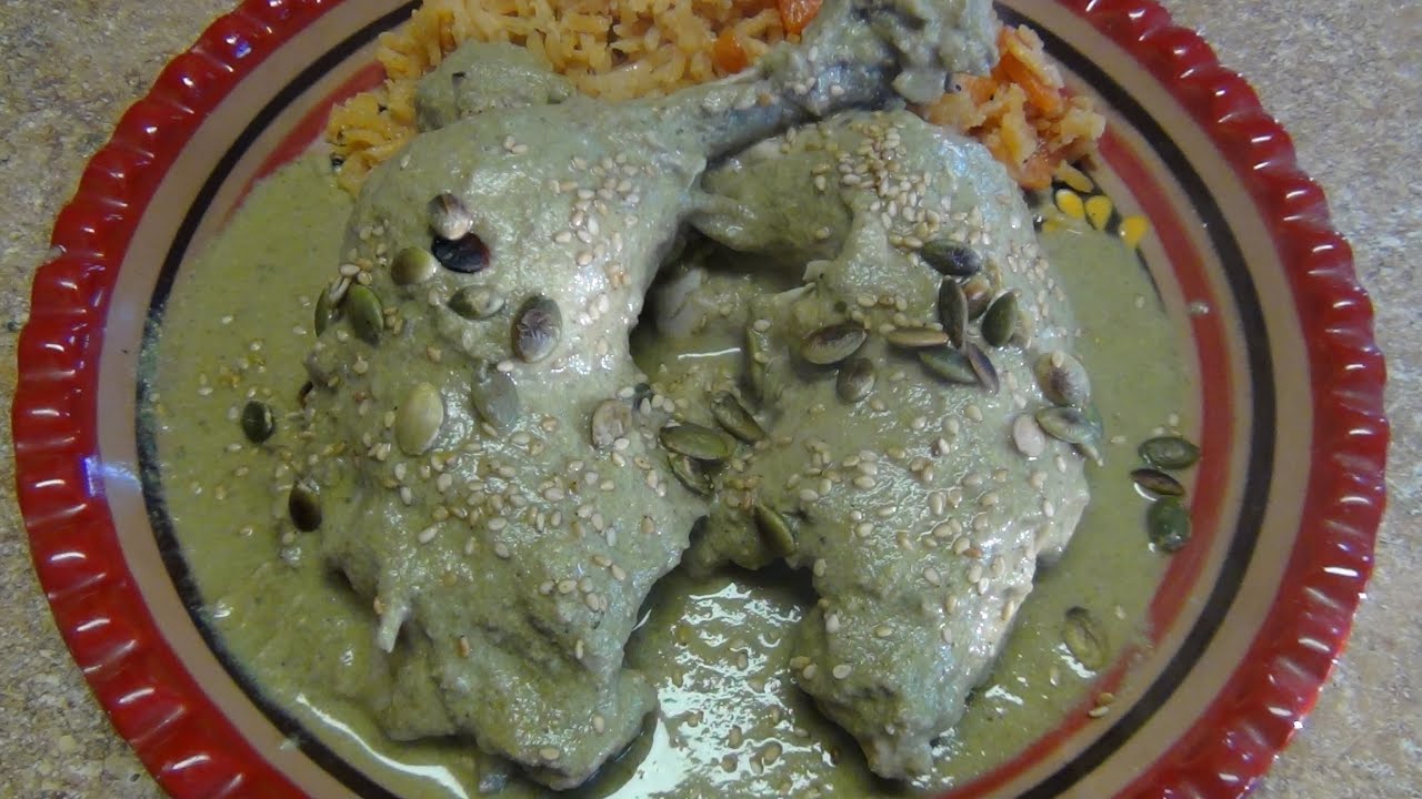 Chicken in green pipian sauce - YouTube