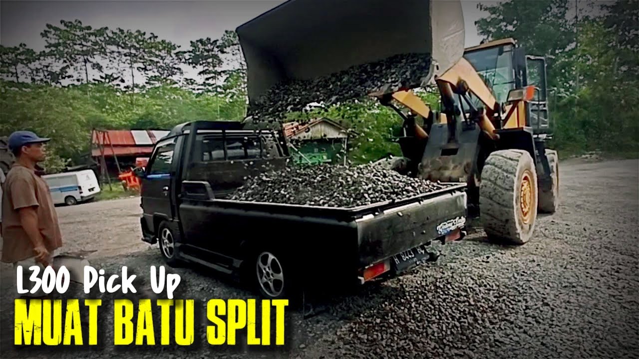 L300 Pick up Muat Batu split - YouTube