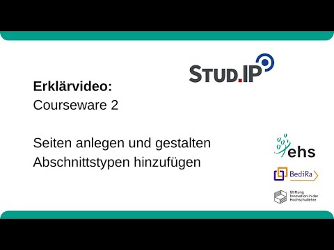 Stud.IP Tutorial: Courseware bearbeiten | Projekt BediRa - YouTube