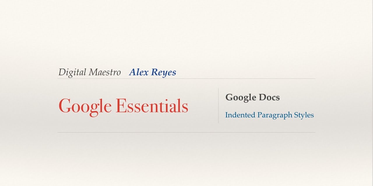 Google Docs Indented Paragraphs With Paragraph Styles - YouTube
