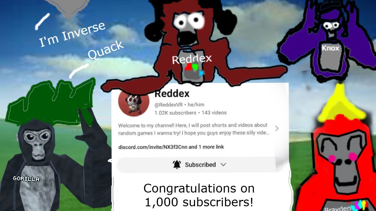 Congratulations on 1K Subs Reddex! @ReddexplayzVR - YouTube