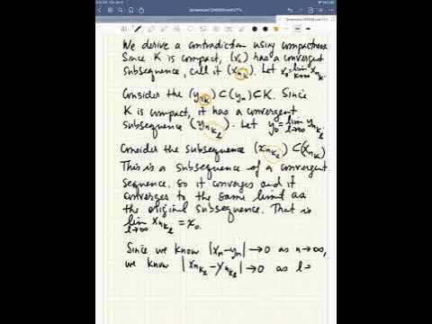 A Continuous Function on a Compact Set is Uniformly Continuous - YouTube