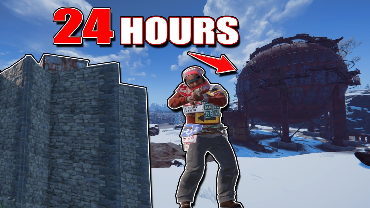 I spent 24 HOURS at DOME in Rust Console - YouTube