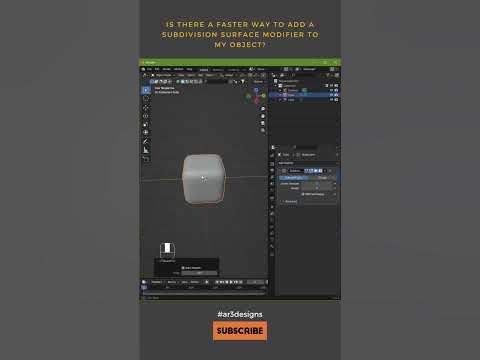 Blender Tip Subsurface Modifier Shortcut | AR3Designs Daily Blender 3D Tips - YouTube