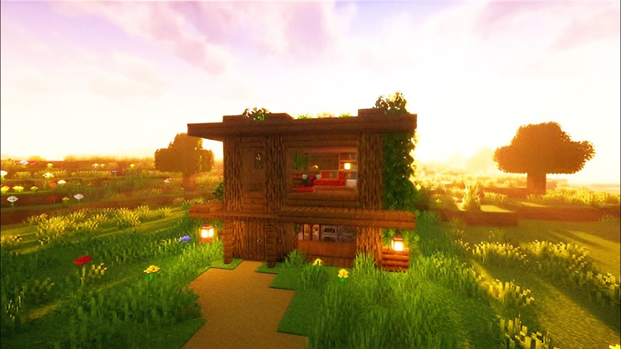 minecraft | how to build a small survival wooden house - YouTube