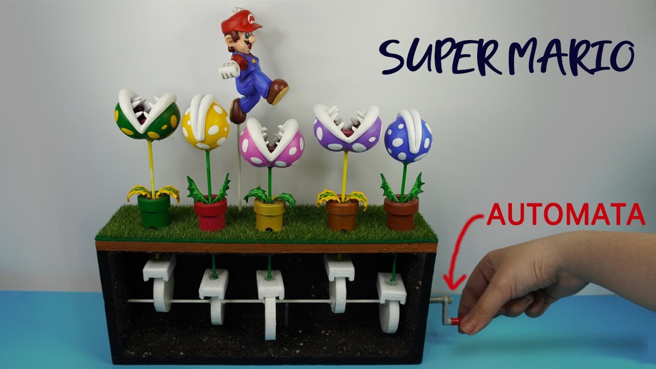 Making Automata | Super Mario | Piranha Plant with clay/슈퍼마리오 뻐끔플라워 ...