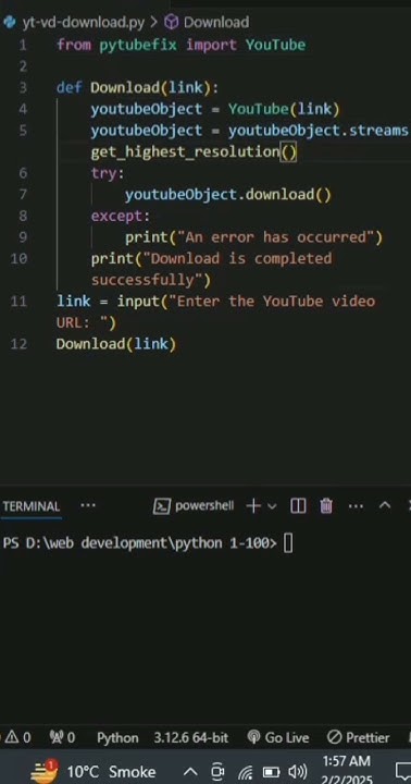 🚀 Build a YouTube Video Downloader in Python! 🎥 | #python |#coding - YouTube