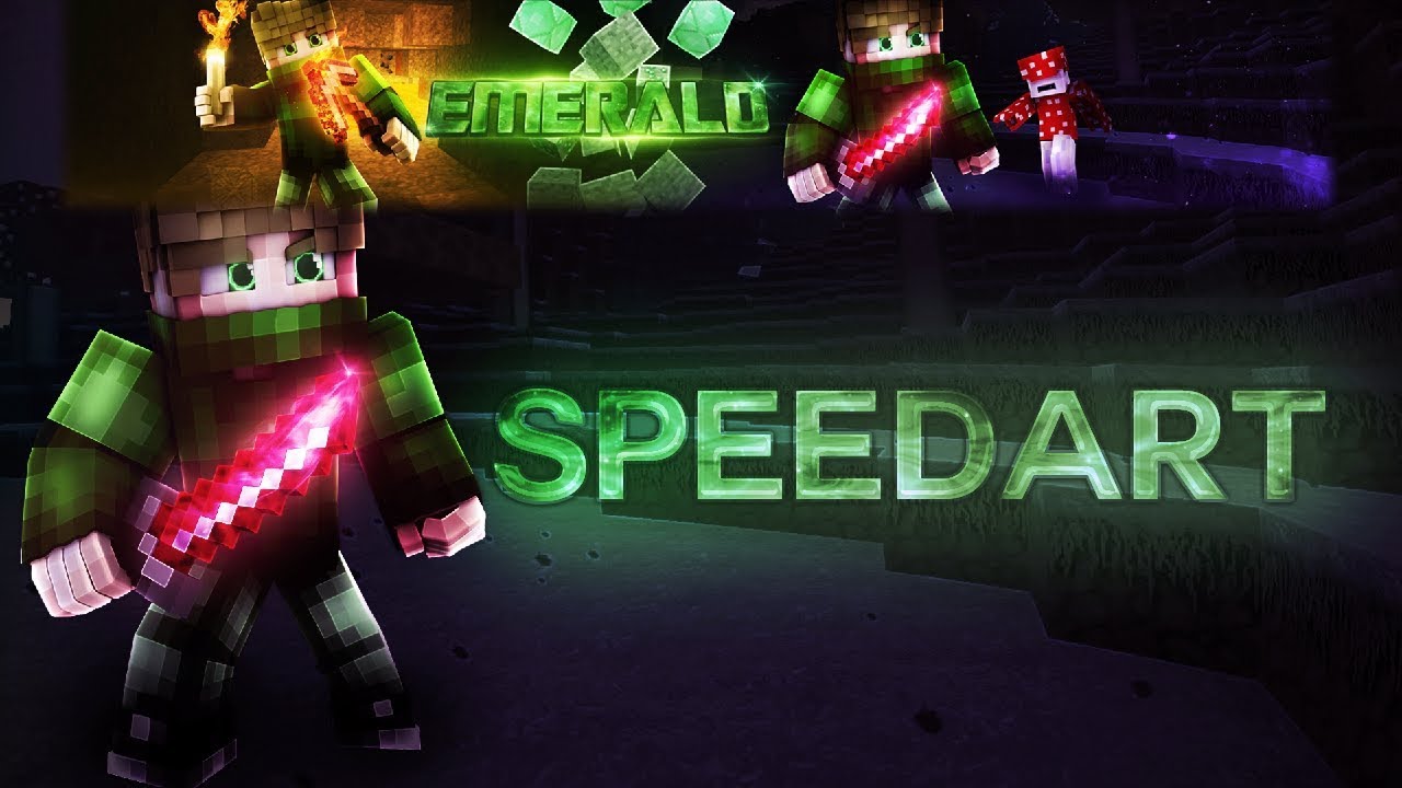 Minecraft GFX Banner Speedart - Emerald [54] #ReptileChallenge - YouTube