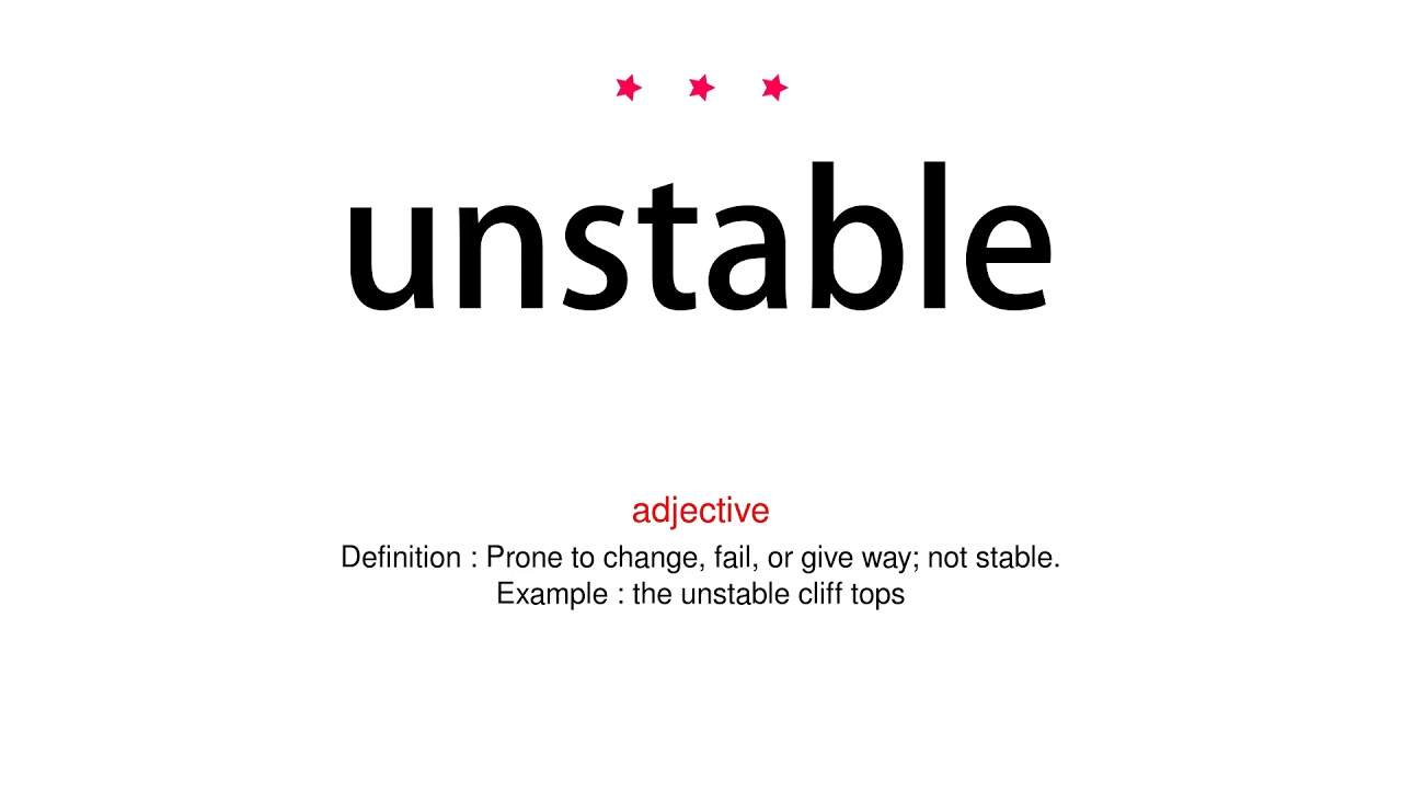 How to pronounce unstable - Vocab Today - YouTube