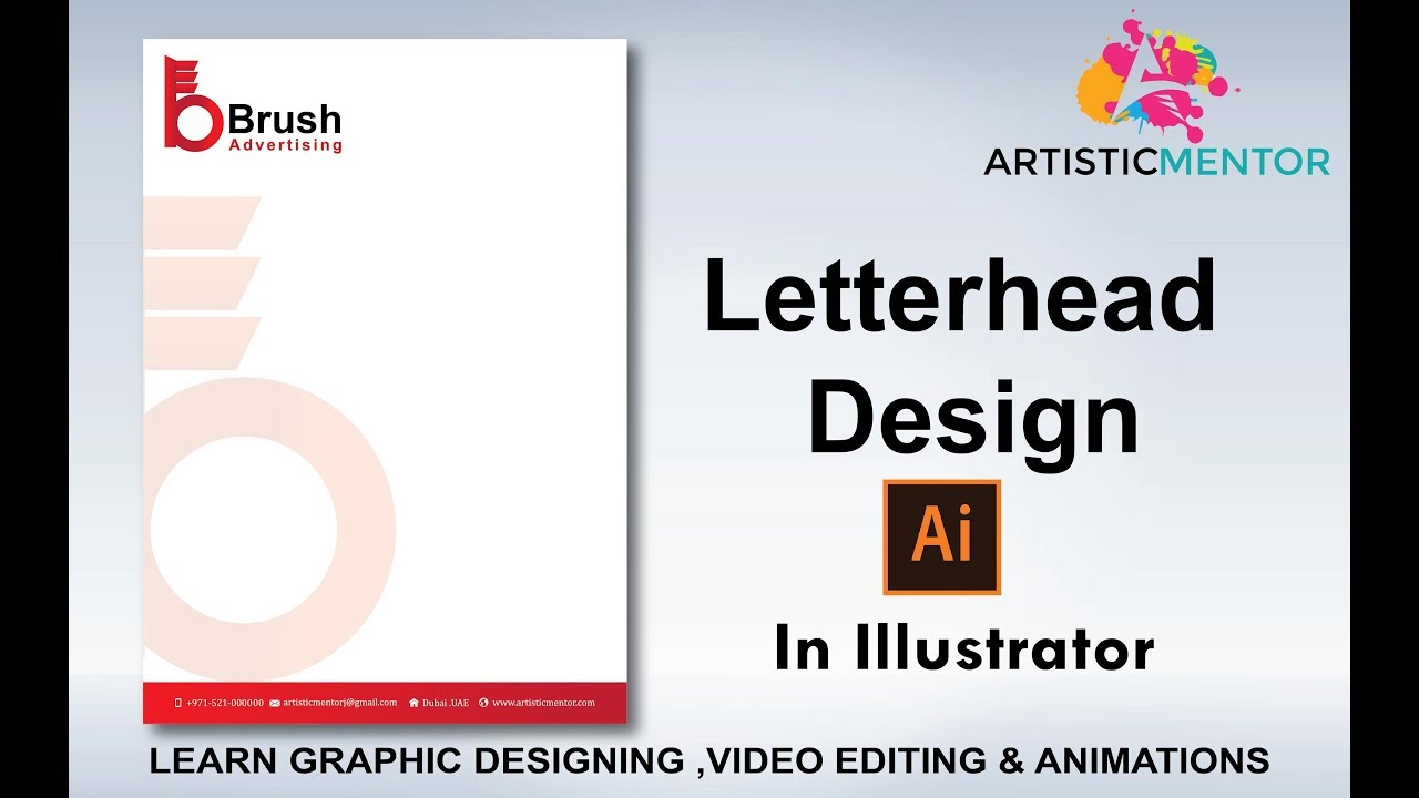 How to Design Professional Letterhead in Adobe Illustrator CC - YouTube