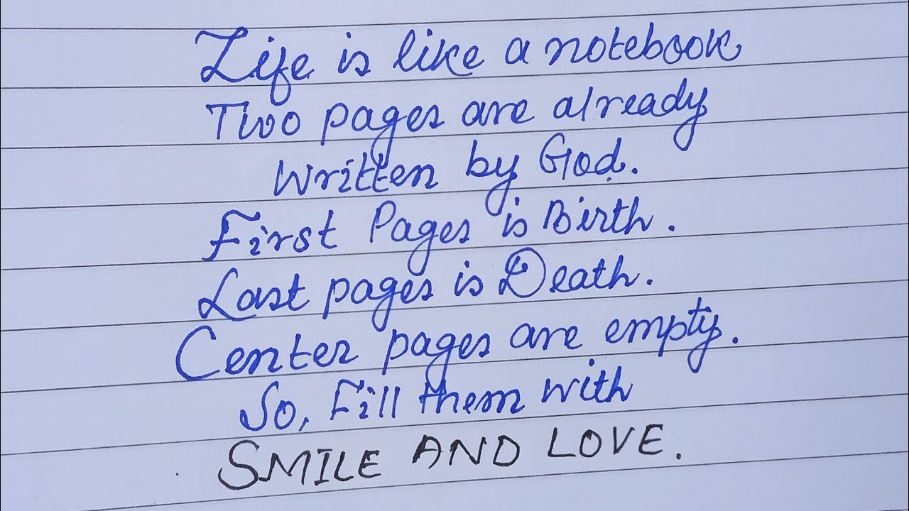 Fill Your Blanks Pages | Life Is Like A Notebook | Two Pages Are ...