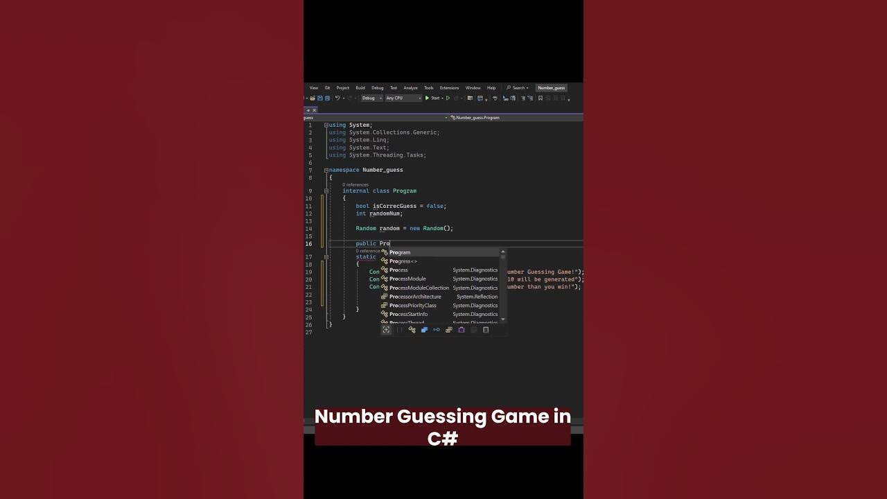 Number Guessing Game In Csharp Net Framework Coding Net Programming Csharp Youtube