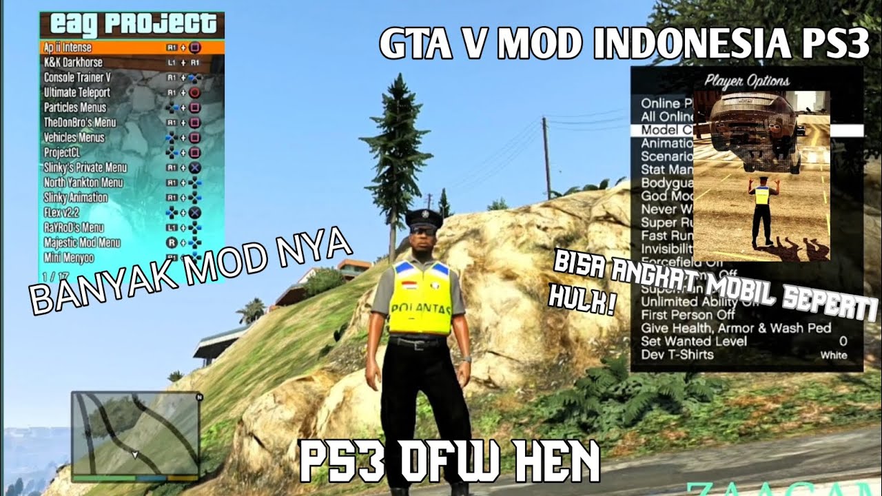 GTA 5 PS3 MOD INDONESIA HFW | Install Pkg Sekali Klik,Langsung Main ...