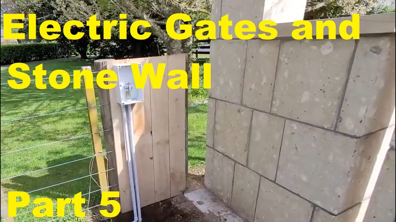Electric Gates and Stone Wall Entrance Build - Part 5 - YouTube