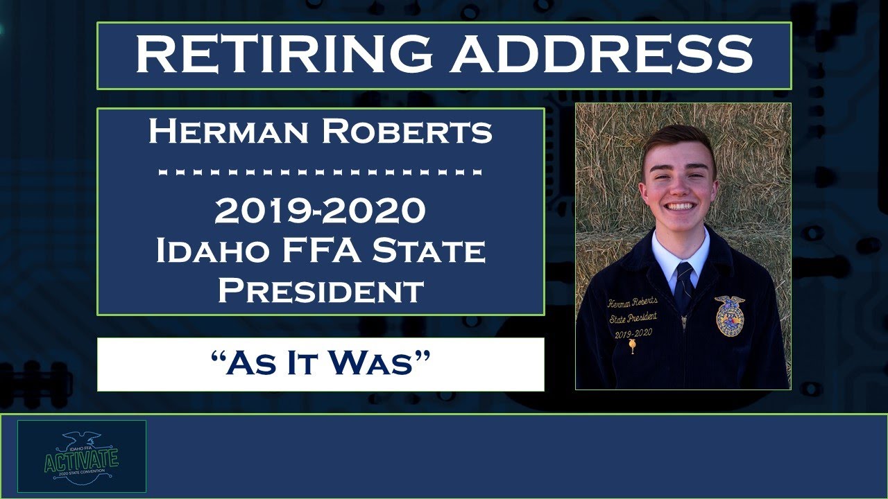 Herman Roberts'- Retiring Address entitled "As It Was" - YouTube