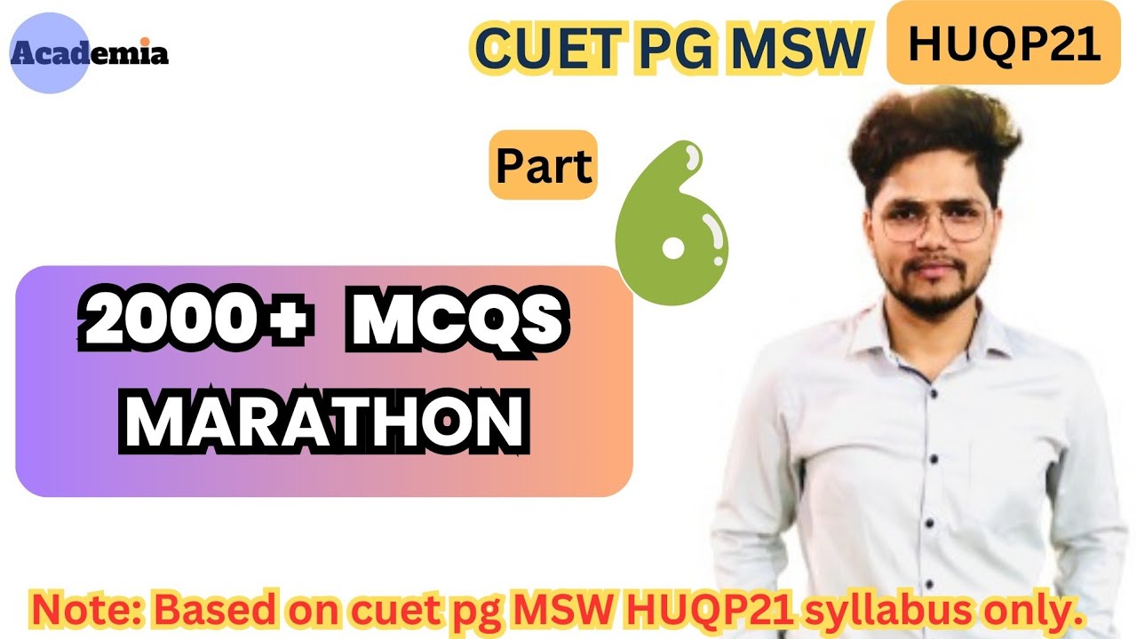 CUET PG MSW (HUQP21) Exam: Expected MCQs Discussion by NTA ...