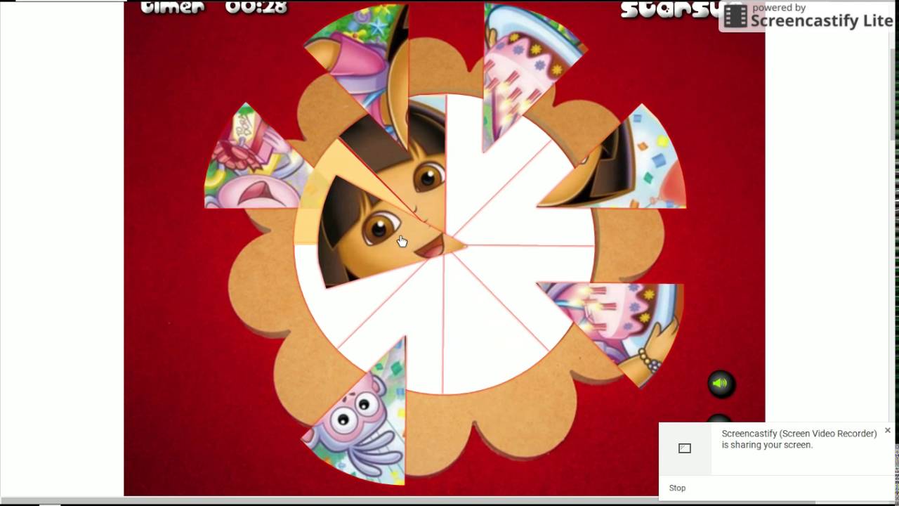 Dora the Explorer round puzzle easy game - YouTube