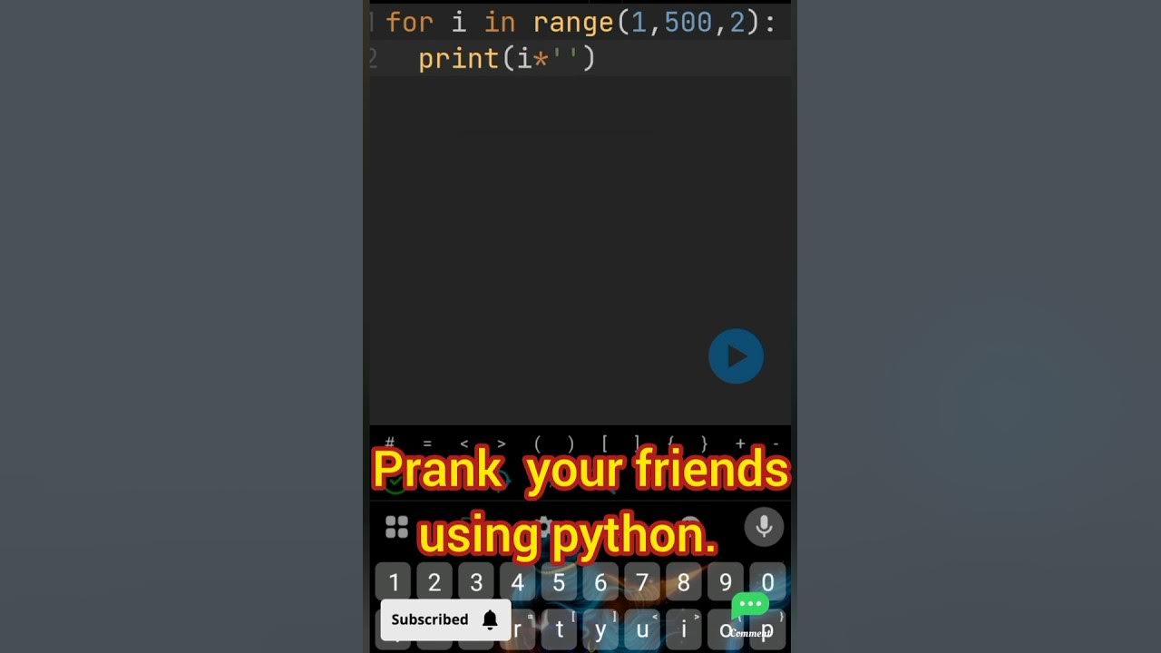 Prank your friends in python programming language #pyhton #programming #coding #prankvideo - YouTube