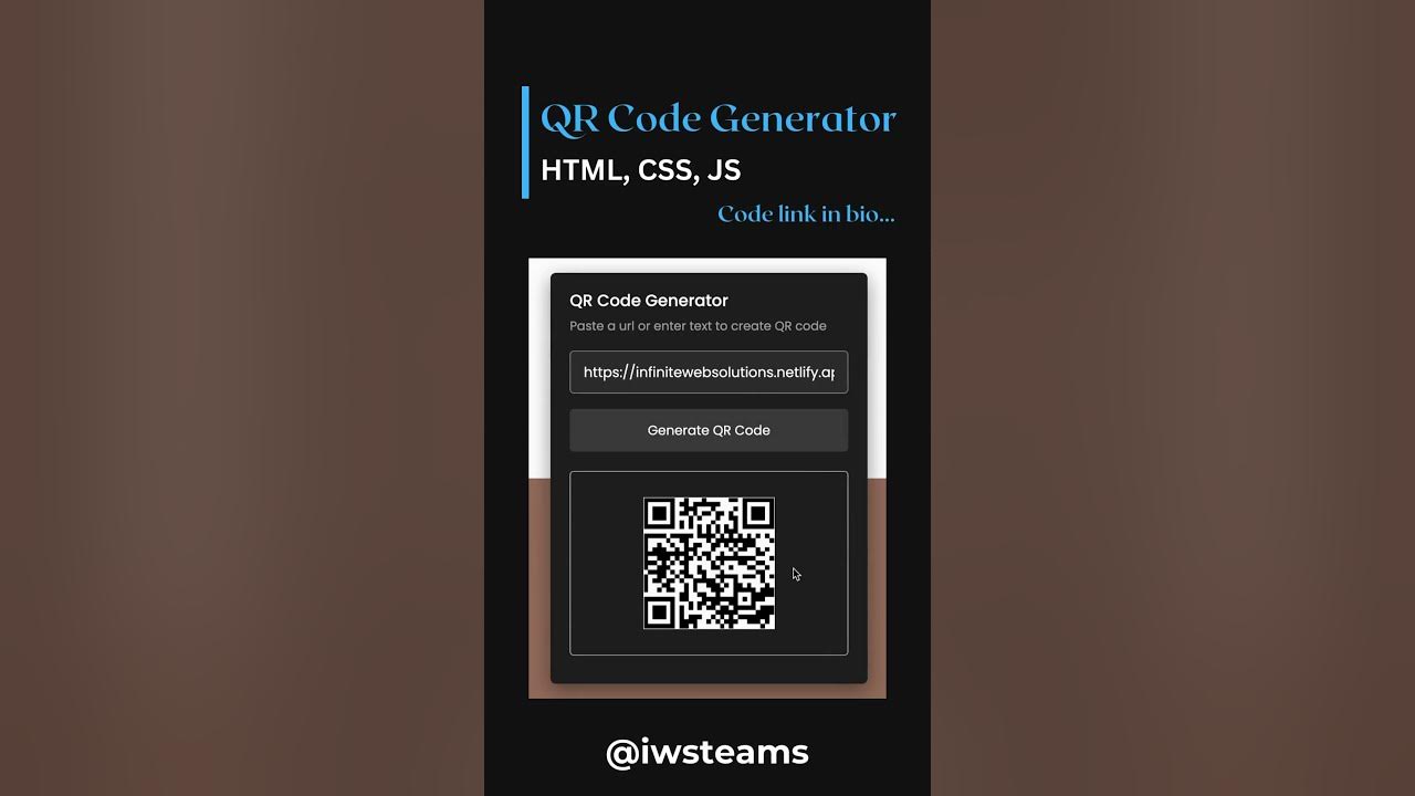 🚀 Build a QR Code Generator with Just HTML, CSS, & JS! 🖥️ #WebDevelopment #QRCode - YouTube