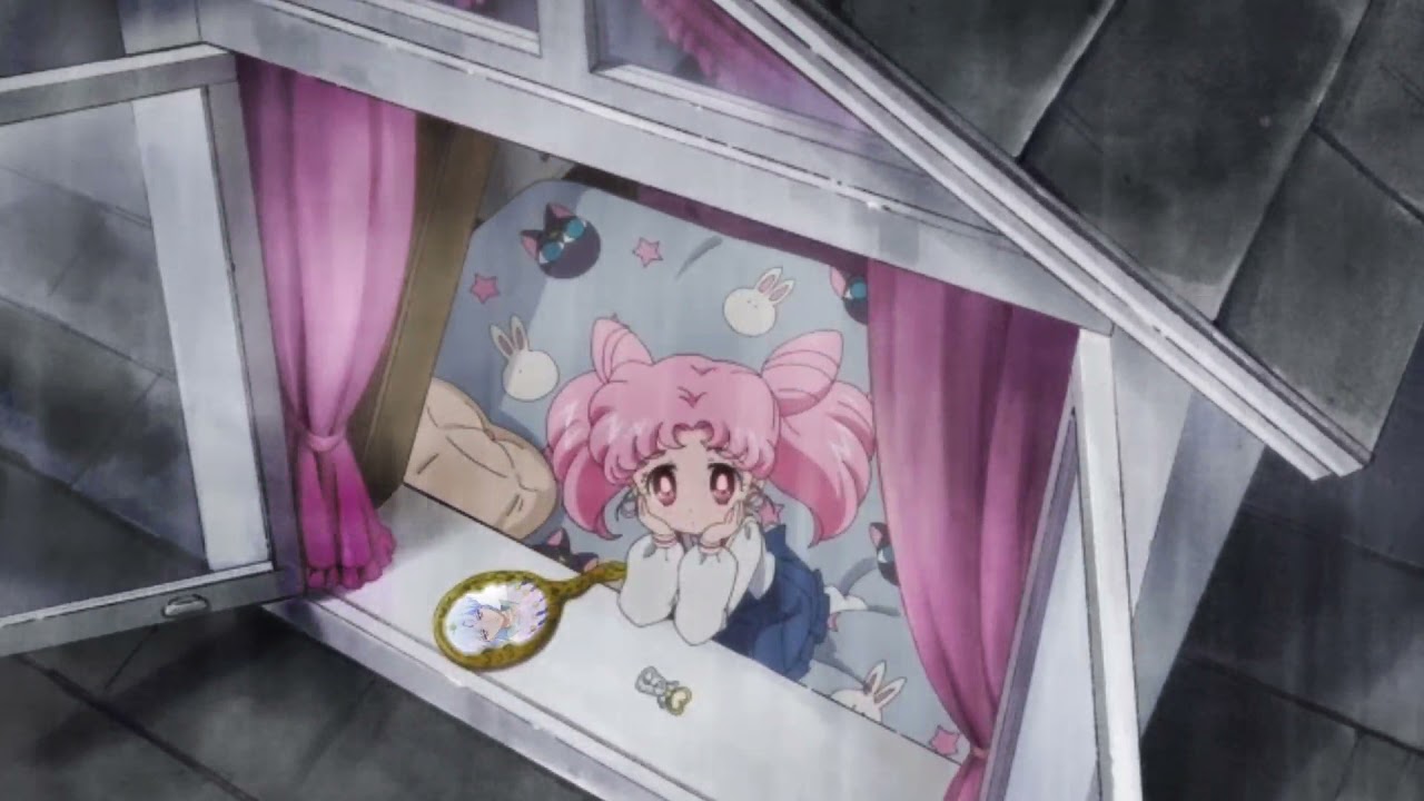 Chibiusa waiting for him by the window. - YouTube