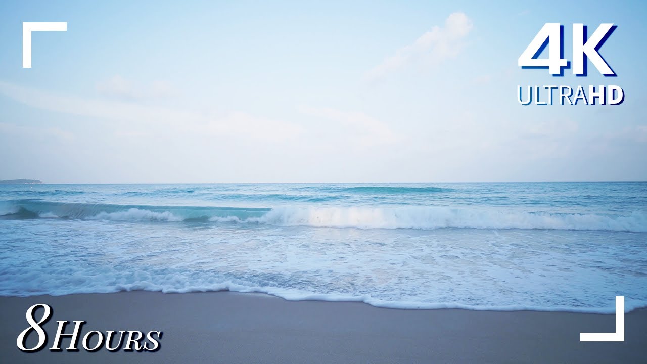 oothe Into Slumber: 8-Hr 4K UHD Video of Ocean Waves On Beach | Calming ...