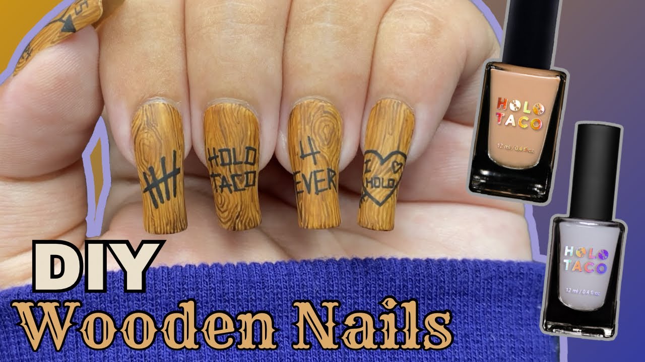DIY Wooden Texture Nails: I Turned my Nails into Wood?! (and you can ...