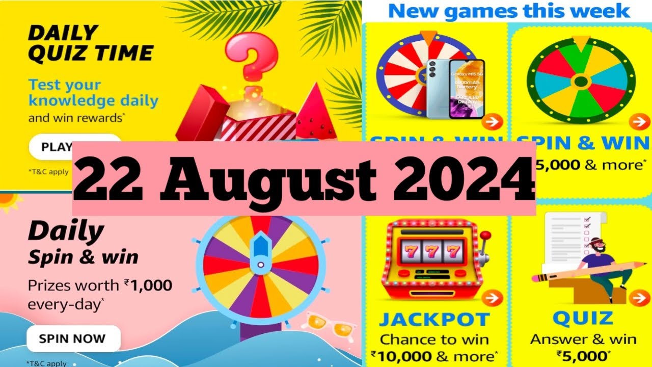 Amazon New game this week Quiz Answers Today 22 August 2024 | Amazon ...