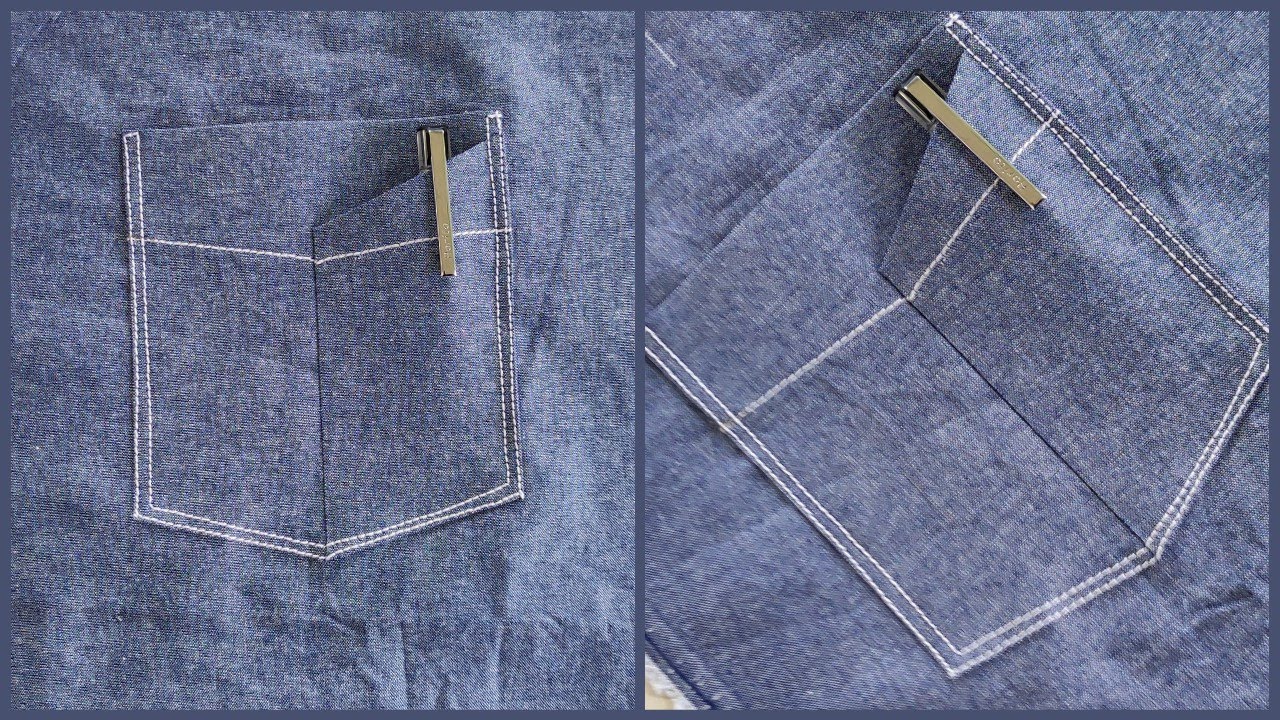 sew a shirt pocket with pen pocket tutorial // designer pen pocket ...