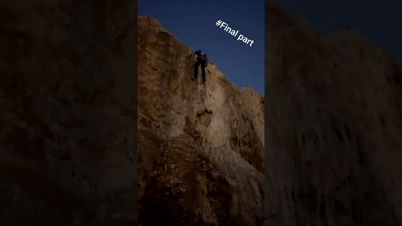 night climbing without a torch😱#climbing#outdoors #mountains#teakwando# ...