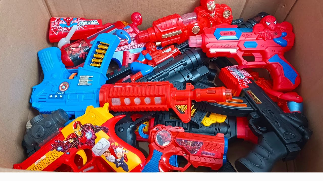 Box of Avengers Gun Toys Ready To Review With You - YouTube