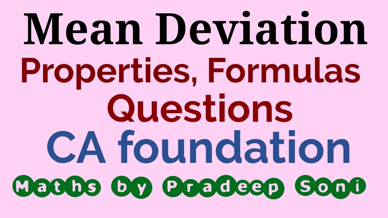 Mean deviation, Properties, formulas and Questions - YouTube