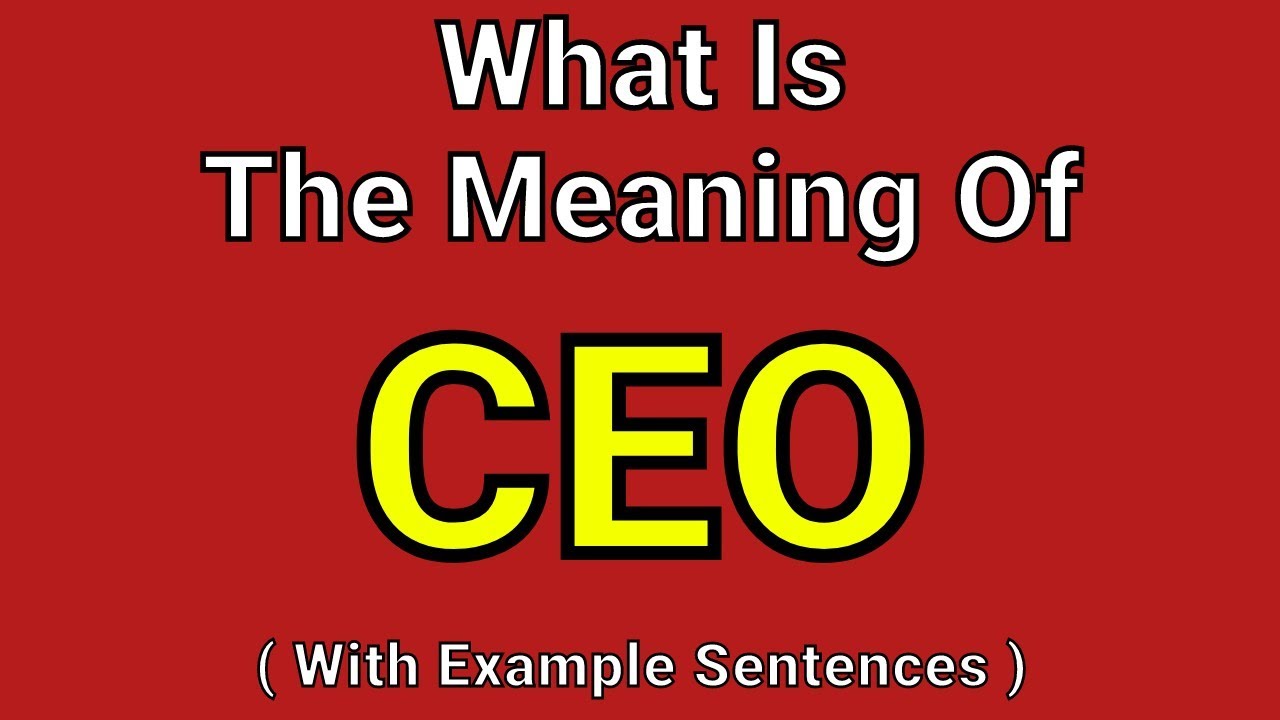 Meaning Of CEO | CEO | English Vocabulary | Most Common Words in ...
