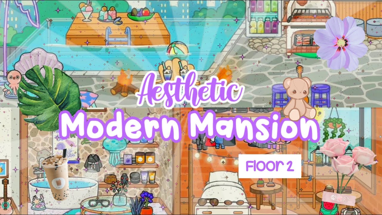 Aesthetic Modern Mansion House Design (Floor 2) 🧺💜🍹 | Toca Boca | Toca ...