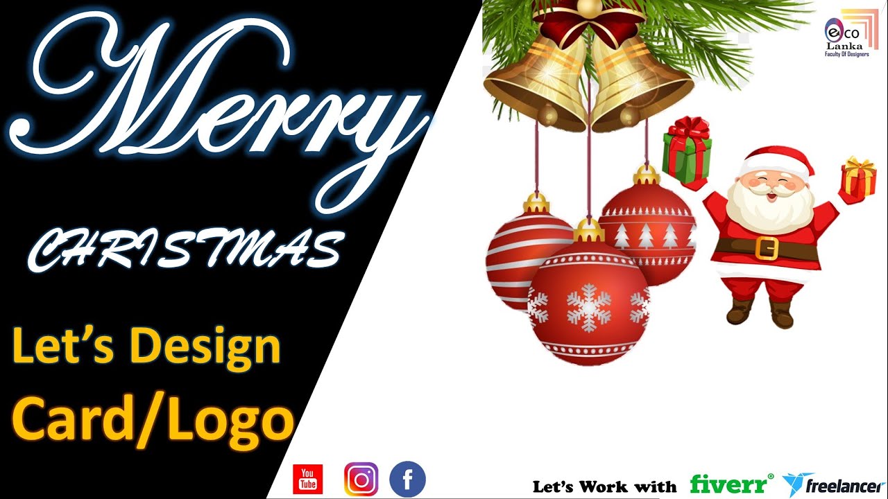 Design Beautiful Christmas Card Logo Using PPT PowerPoint Tutorial ...