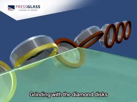 Grinding and polishing the edges of the glass - PRESS GLASS - YouTube