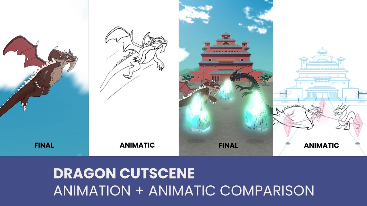 Dragon game cutscene. Storyboard and Animation side by side comparison ...