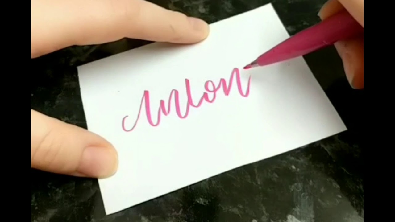 Antonia - modern calligraphy name - YouTube
