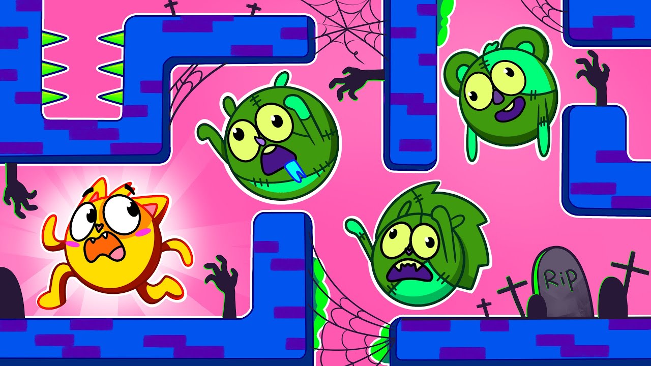 I am a Zombie Story 😨 | Funniest Cartoon For Kids By 4 Friends 😻 - YouTube