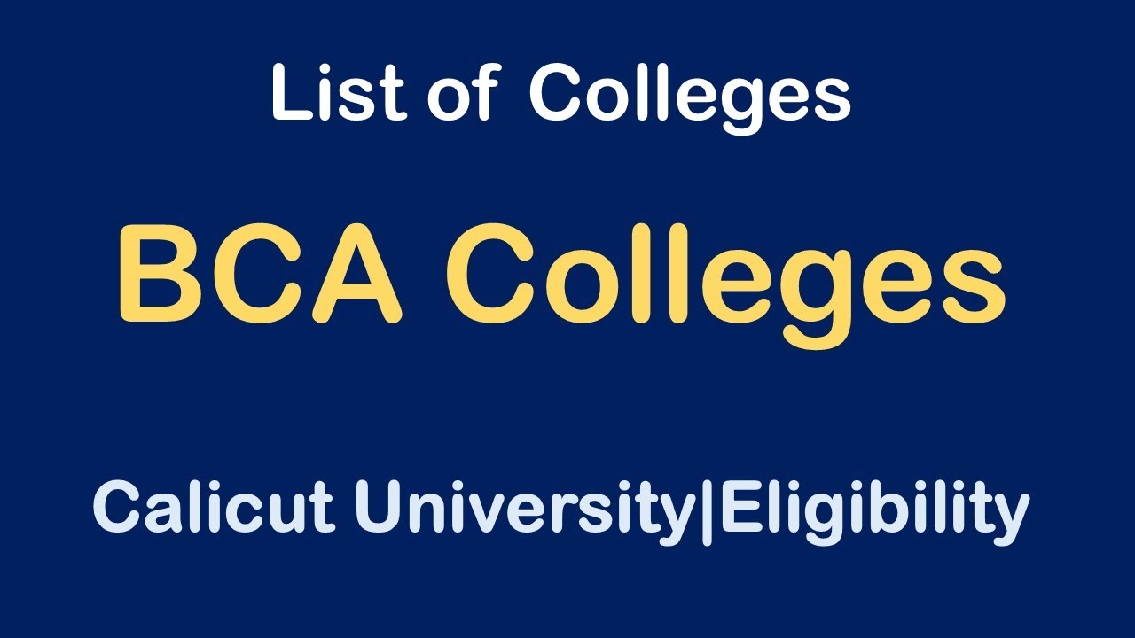 BCA Colleges in Calicut University|BCA Colleges in Malappuram|BCA ...