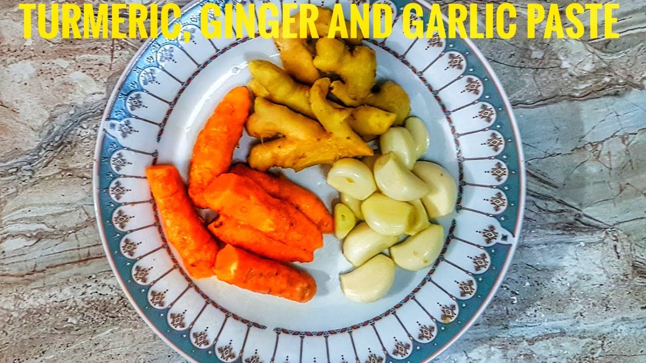 How to make homemade turmeric, ginger, garlic paste. - YouTube